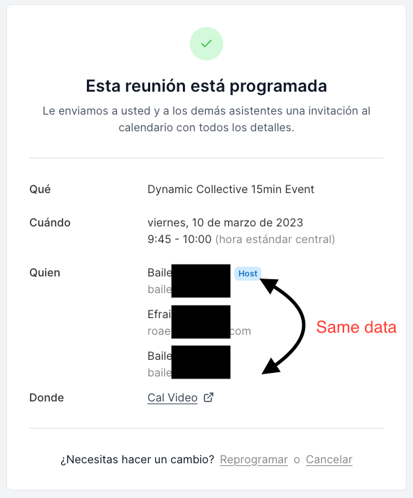 Success Page Of A Group Booking Is Not Correctly Displaying Attendees · Issue 7648 · Calcomcal 