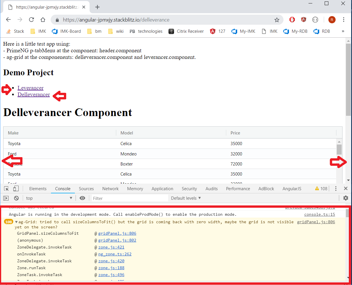 Warning Grid Zero Width When Using Ag Grids Sizecolumnstofit On Two Separate Ag Grids