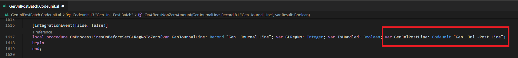 [Additional Parameter Request] Codeunit 13 "Gen. Jnl.-Post Batch ...