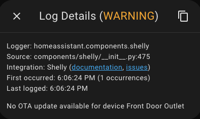 Shelly update entity incorrectly advising new firmware available · Issue #79235 · home-assistant ...