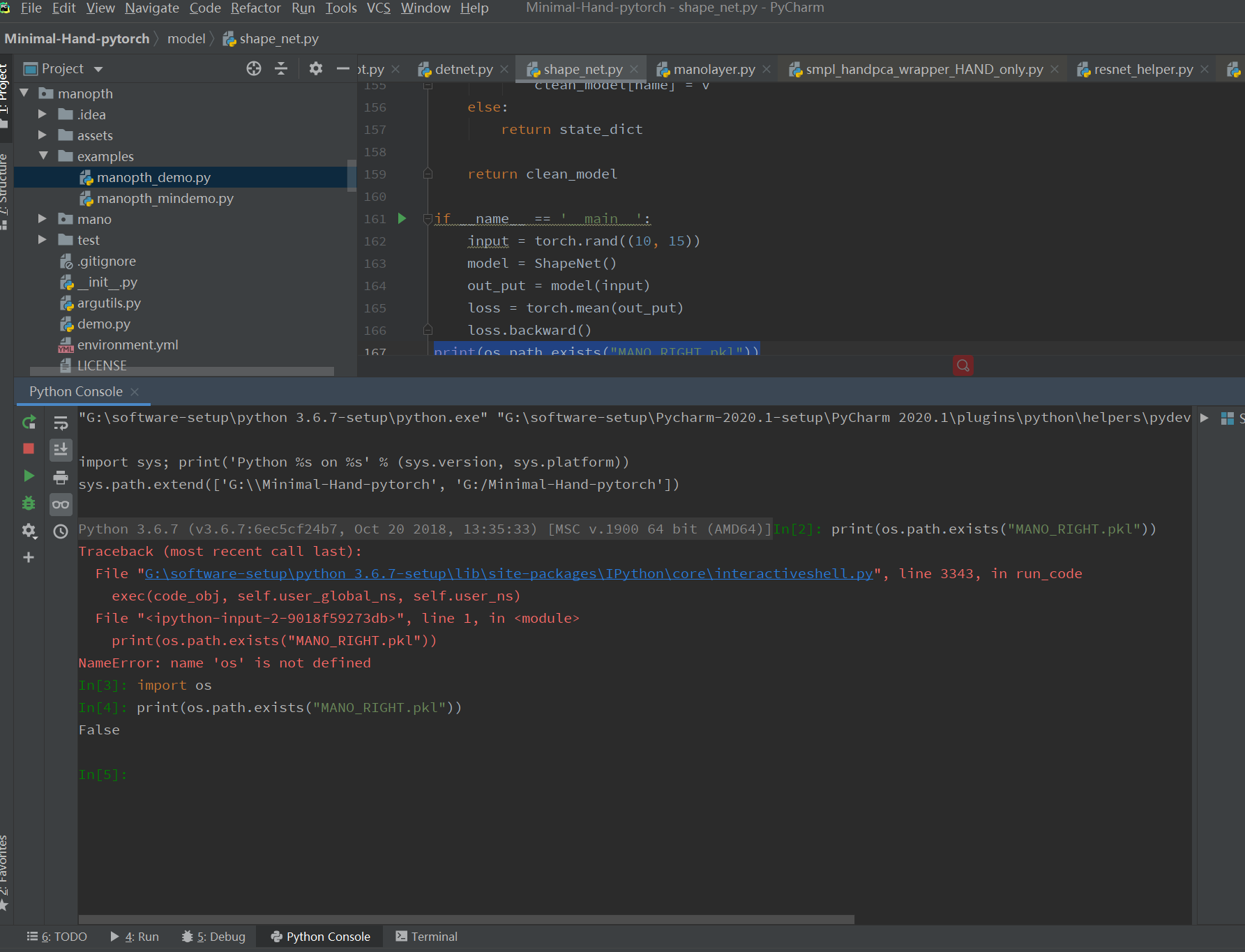 Filenotfounderror [errno 2] No Such File Or Directory Mano Models Mano Right Pkl · Issue