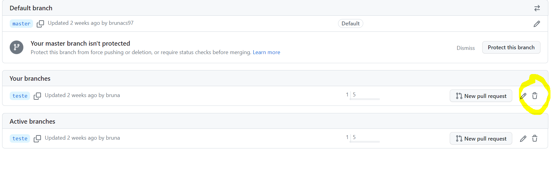 Recuperar branch excluida pelo Github · community · Discussion #52071 · GitHub