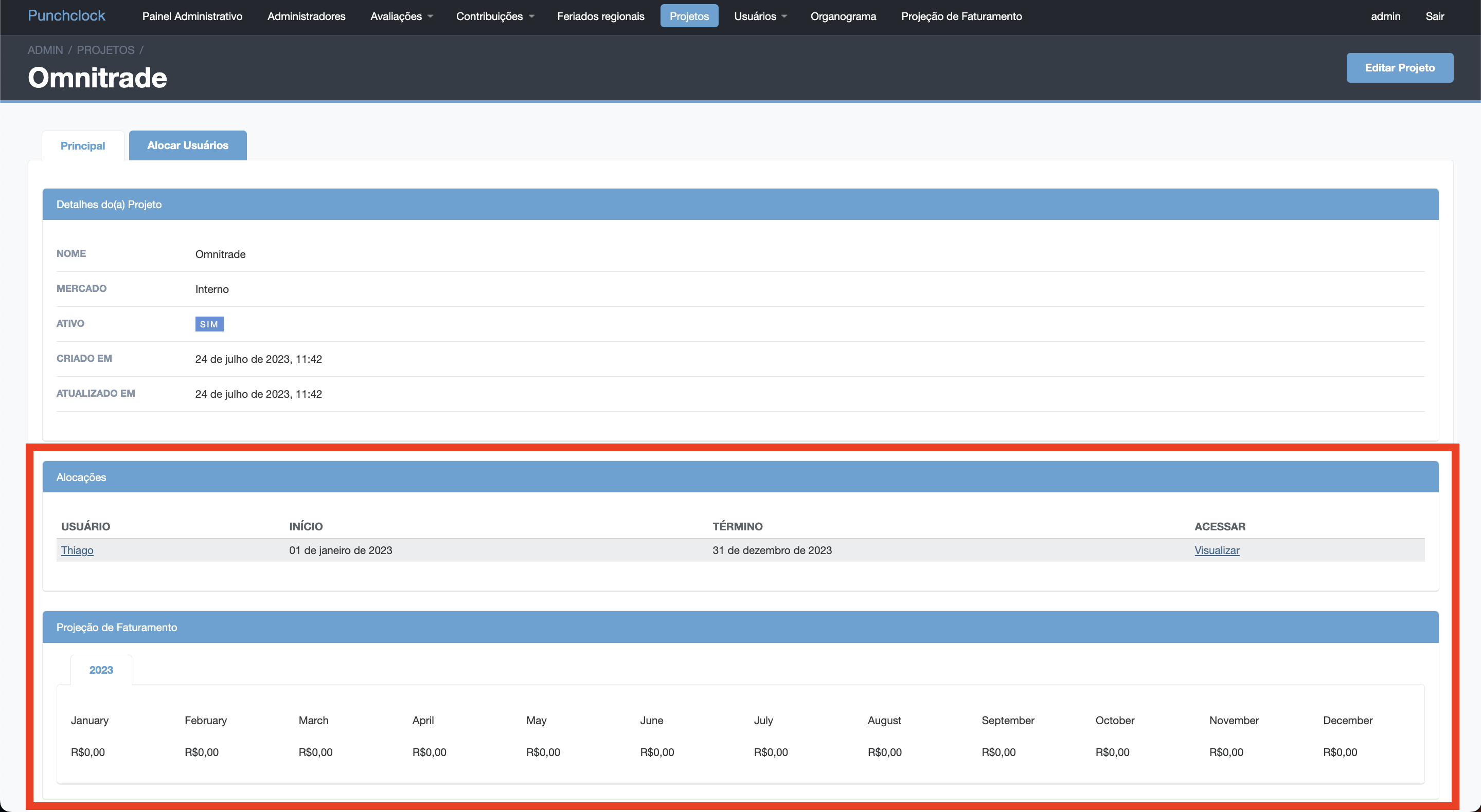 Add allocation management and revenue forecast to new admin Project show page. · Issue #518 ...