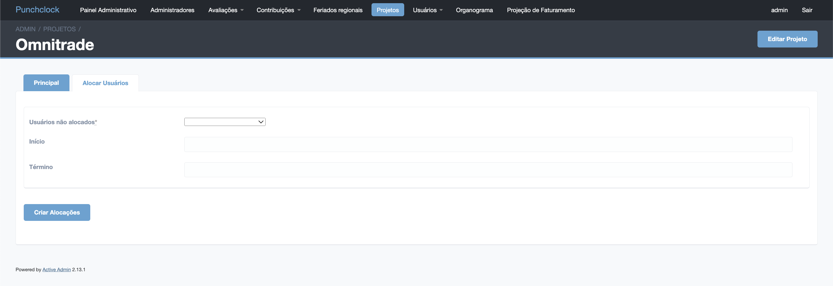 Add allocation management and revenue forecast to new admin Project show page. · Issue #518 ...