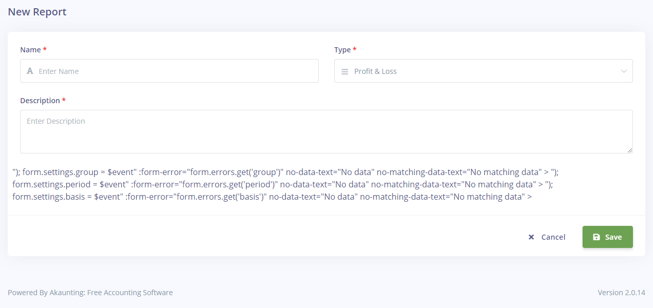 Not showing report fields · Issue #1481 · akaunting/akaunting · GitHub