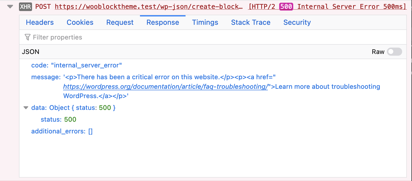 500 Internal Server Error on Save Changes · Issue #395 · WordPress/create-block-theme · GitHub