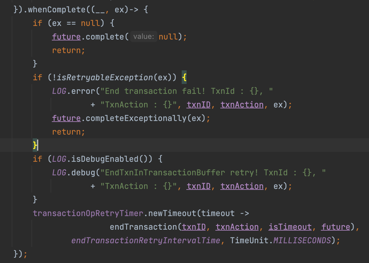 [Bug] [broker] Timeout transaction do not end. · Issue #19200 · apache/pulsar · GitHub