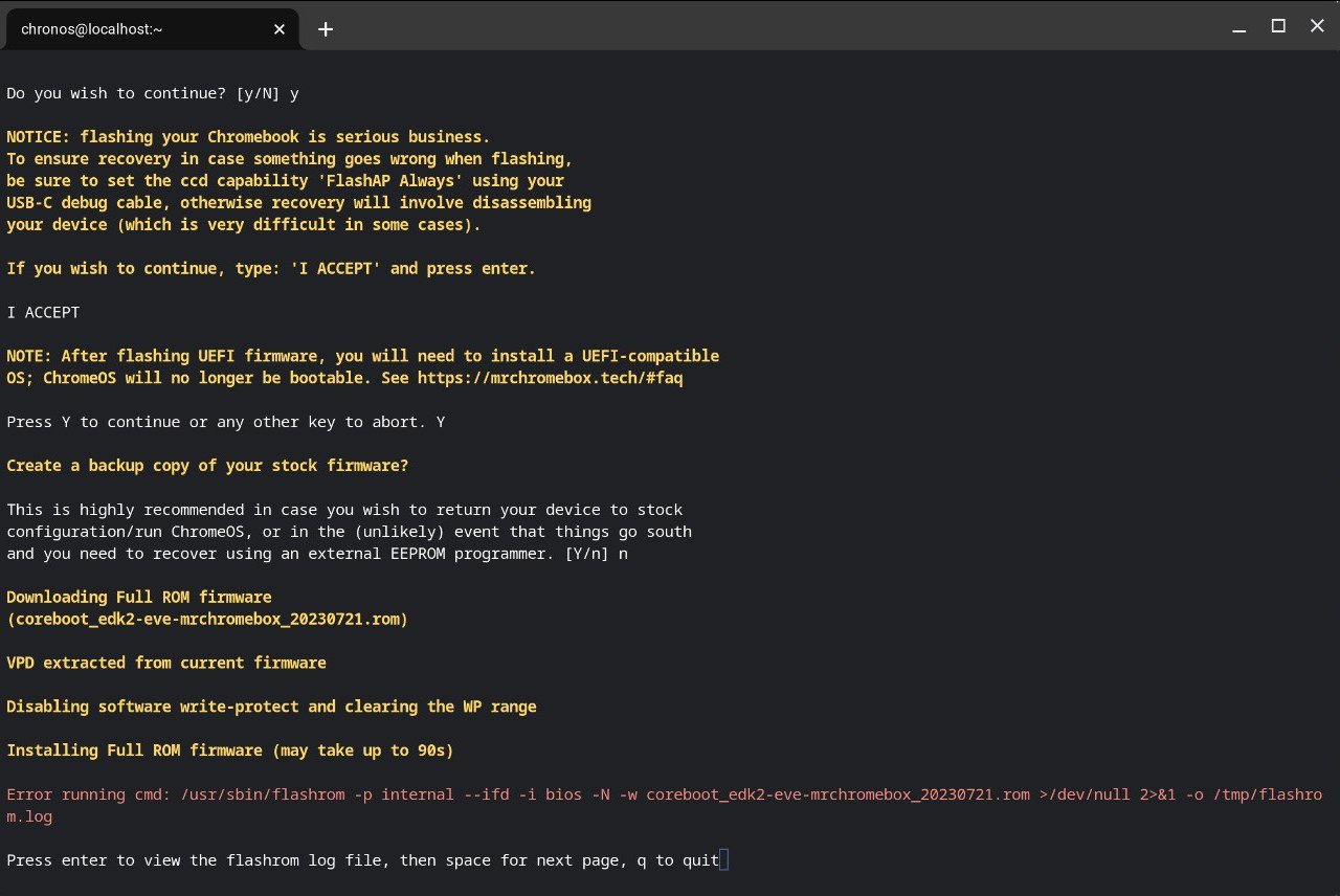 Pixelbook 2017 error installing full rom · Issue #301 · MrChromebox/scripts · GitHub