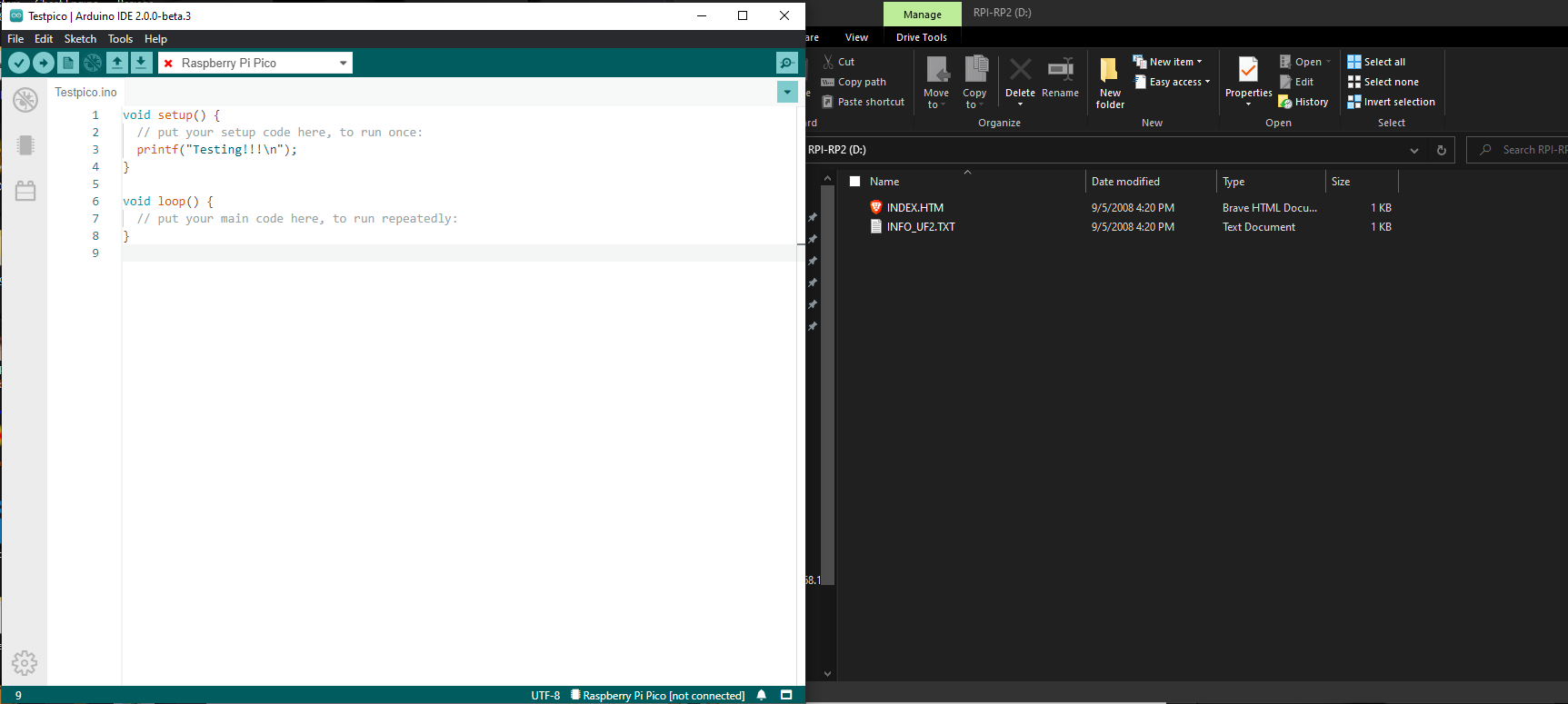 Board not being detected by the IDE · Issue #20 · earlephilhower/arduino-pico · GitHub