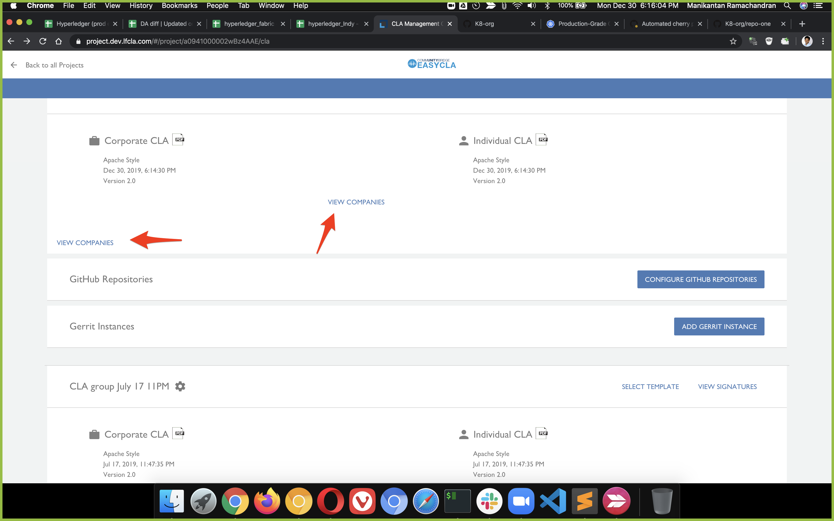 Project Console >>CLA Groups : “View Companies” CTA is displayed two times · Issue #464 ...