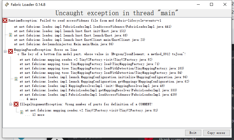 fabric error · FabricMC · Discussion #2417 · GitHub