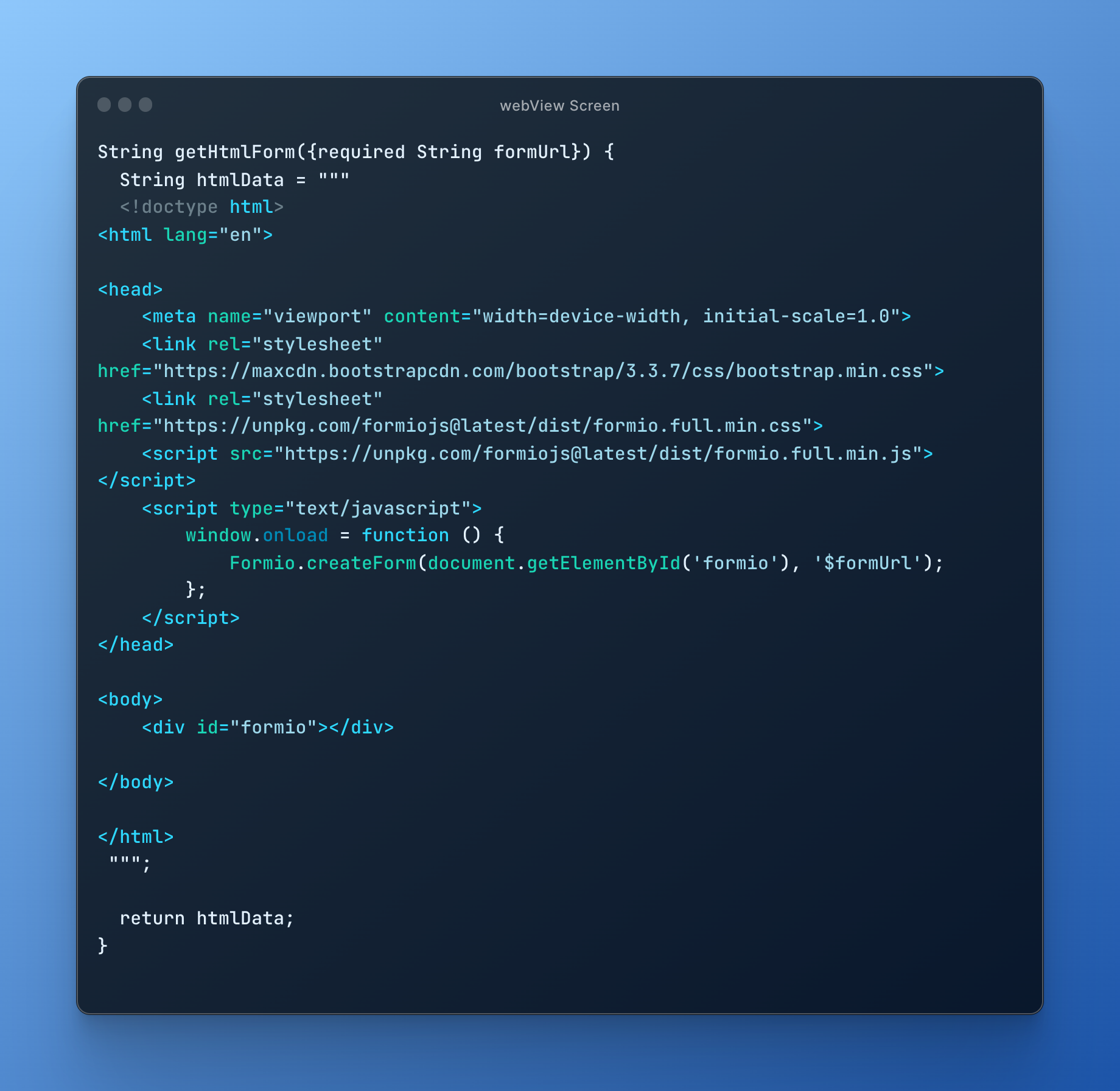 Unable To Render Formio Components On Flutter App[bug] · Issue 4875 · Formio Formio Js · Github