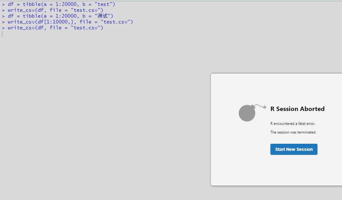 write_csv is causing fatal error on R · Issue #1314 · tidyverse/readr · GitHub