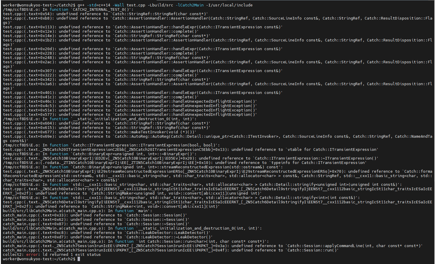 undefined reference to (Catch2 v3) · Issue #2590 · catchorg/Catch2 · GitHub