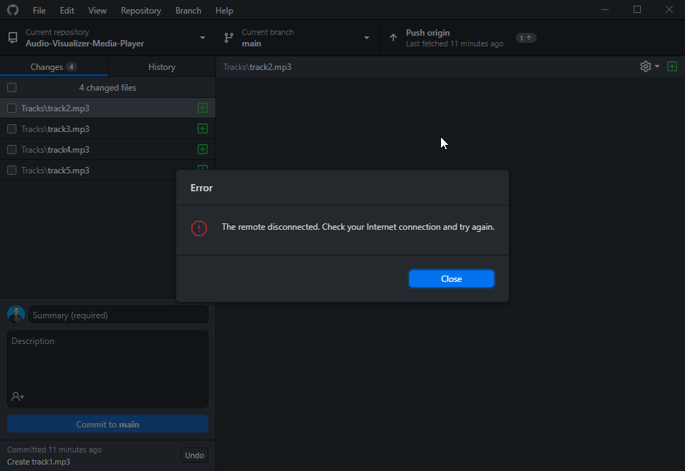 I get this error when pushing a