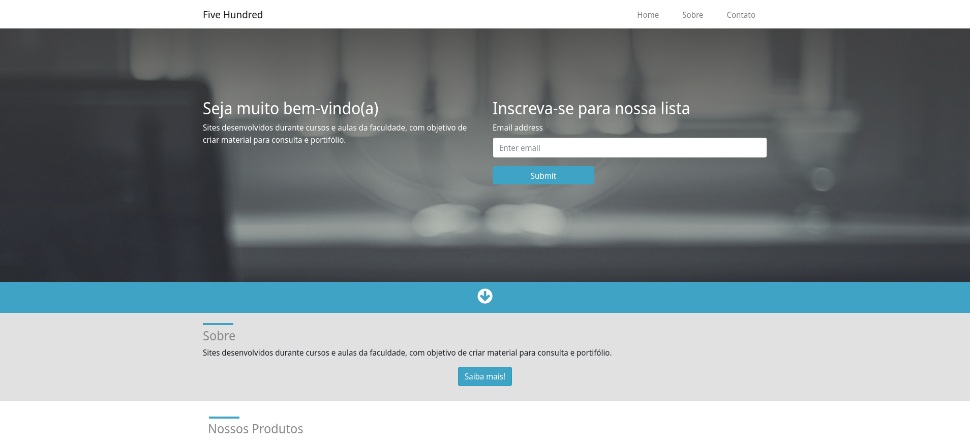 GitHub - blblemos/Five-Hundred-Bootstrap-01: Landing Page simples e responsiva, desenvolvida com ...