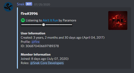 Extended User Command · Issue 1047 · Python Discordbot · Github