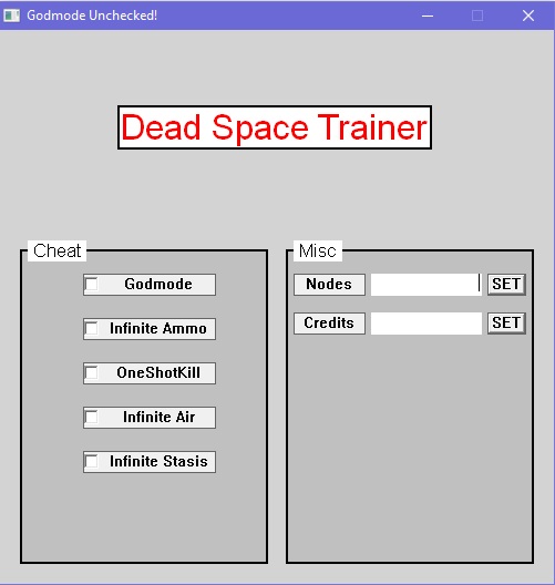 GitHub - dimacotorobai/DeadSpaceTrainer: A trainer for the game Dead Space. The trainer contains ...