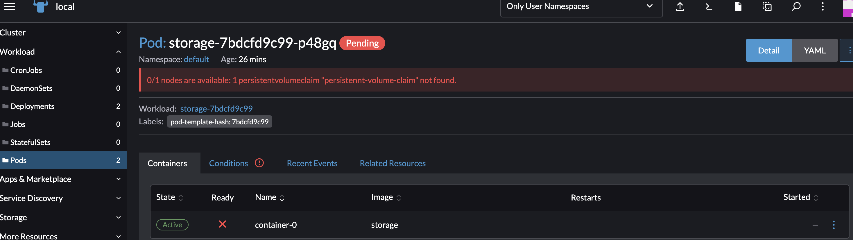 Unable to open deployed pods with status Pending · Issue #5577 ...
