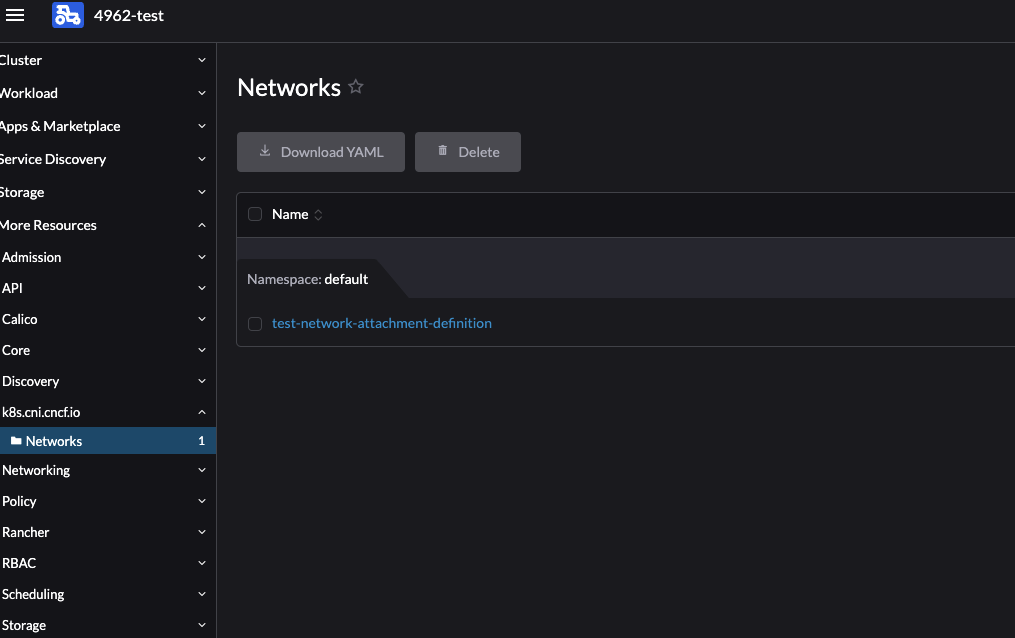 NetworkAttachmentDefinition not listed in cluster-explorer or search ...