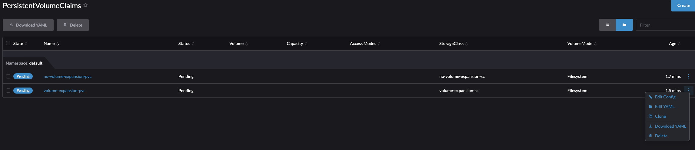 Add support for expanding a persistent volume claim · Issue #5543 · rancher/dashboard · GitHub