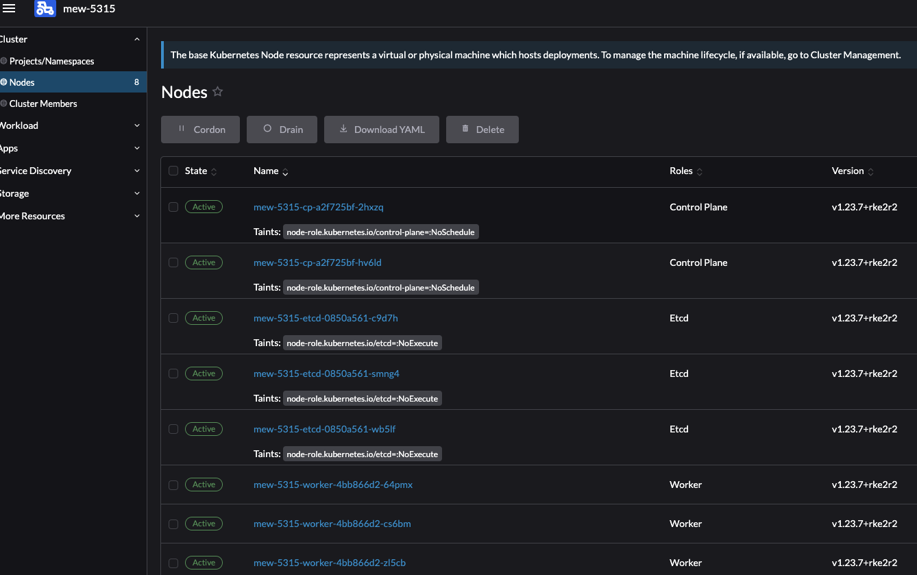 Cluster goes into a bad state during k8s upgrade when upgrade strategy is set on the RKE2 ...