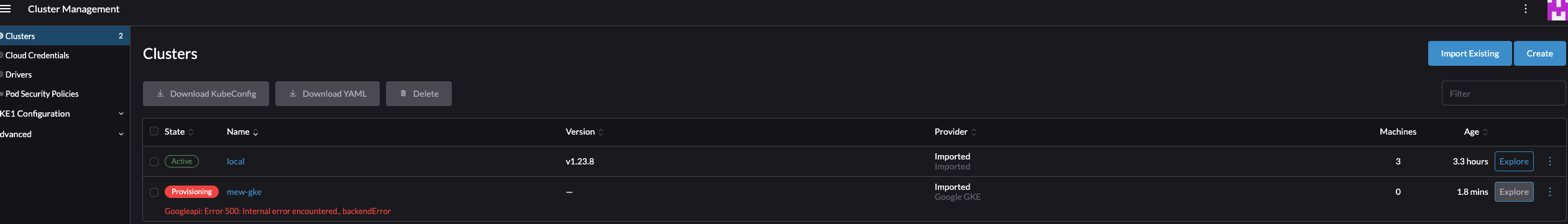 When creating/saving a GKE cluster validation for nodepools with same name does not happen ...
