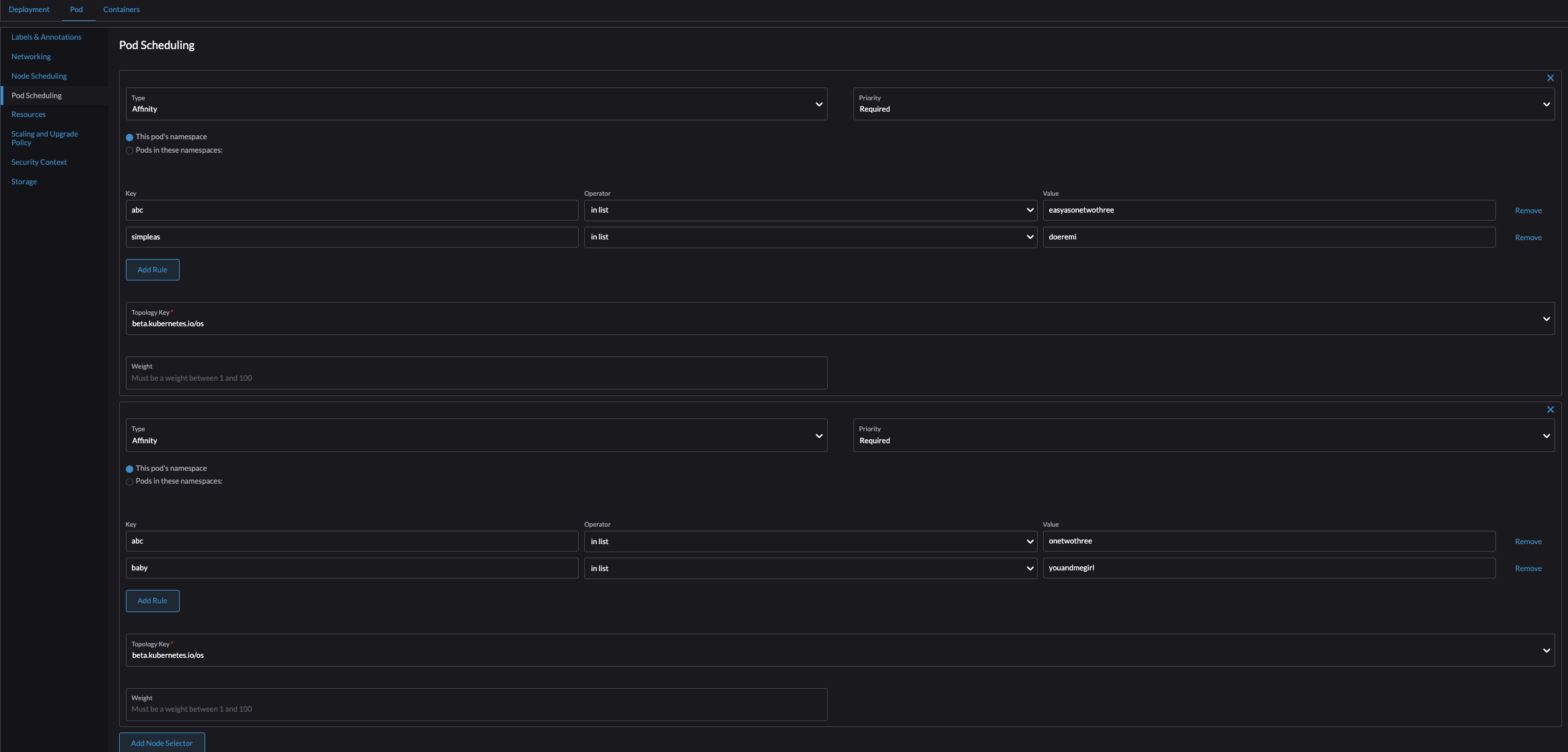 [Bug] Remove node/pod scheduling on deployment edit page failed · Issue #6366 · rancher ...