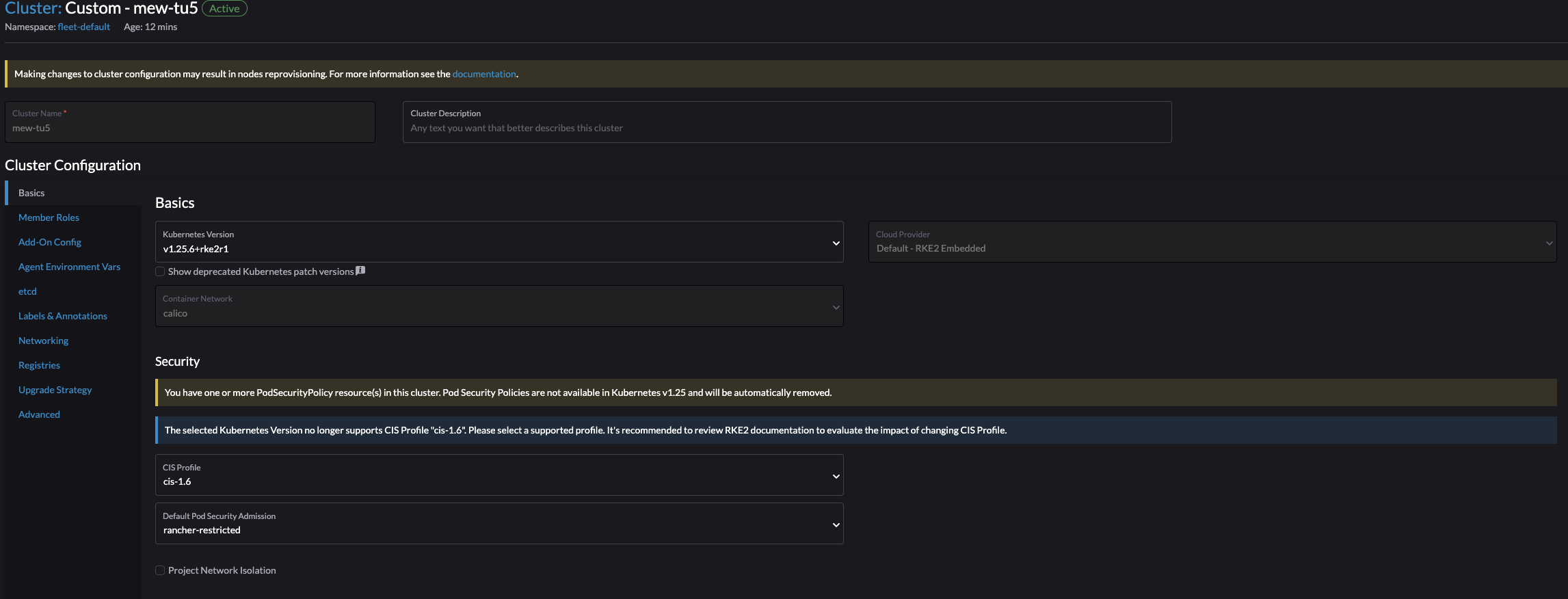 Add a warning alert when migrating to 1.25 if they have PSPs. · Issue #7553 · rancher/dashboard ...