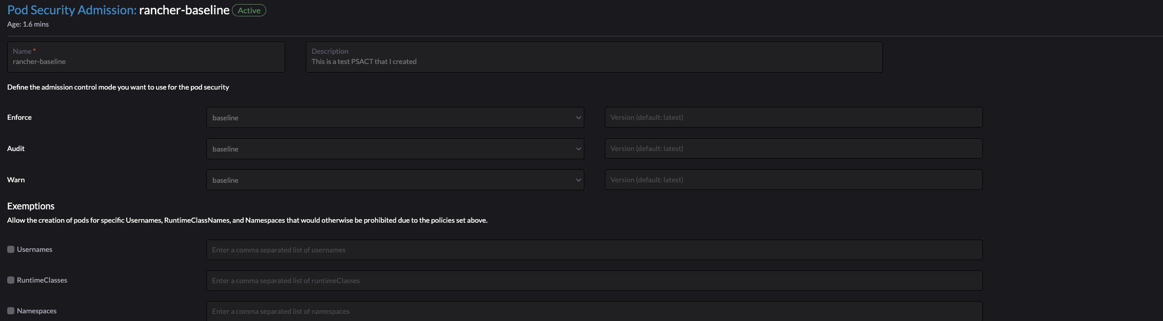 [BUG] PSACT View not displaying Description field correctly · Issue #8335 · rancher/dashboard ...