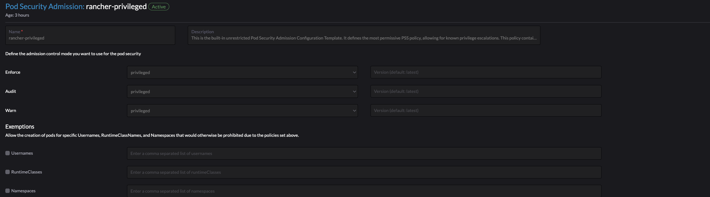[BUG] PSACT View not displaying Description field correctly · Issue #8335 · rancher/dashboard ...