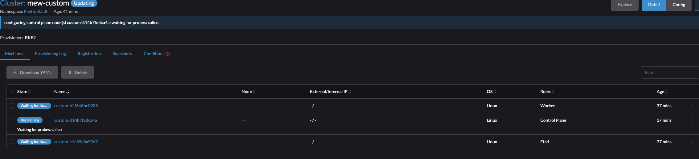 [BUG] RKE2 v1.24 downstream cluster is unable to successfully provision with a custom PSACT and ...