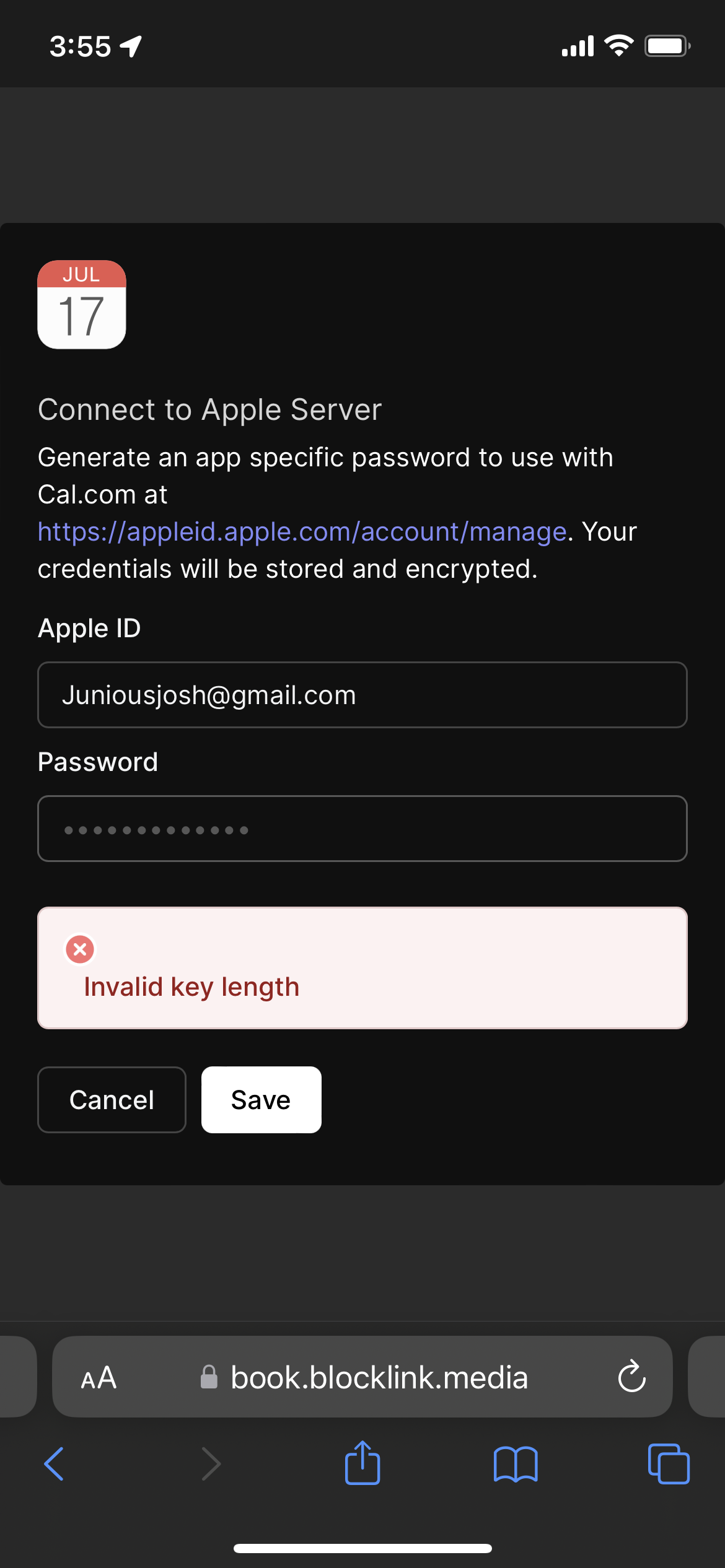 Icloud Calendar Credentials Not Accepted · Issue 261 · Calcom Docker · Github