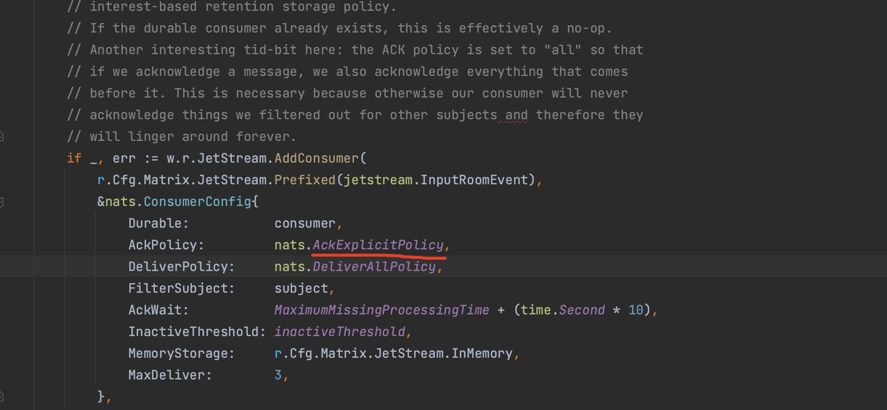 AckAllPolicy may be a bad choice for RoomConsumer? · Issue #3240 · matrix-org/dendrite · GitHub