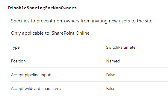 [FEATURE] Get-PnPSite DisableSharingForNonOwners Missing · Issue #128 ...