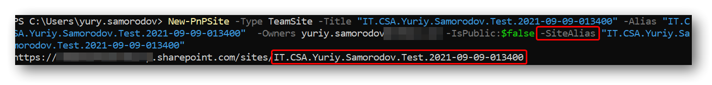 [BUG]Periods are excluded from URLs when creating a site with 'New-PnPSite'. · Issue #1076 · pnp ...