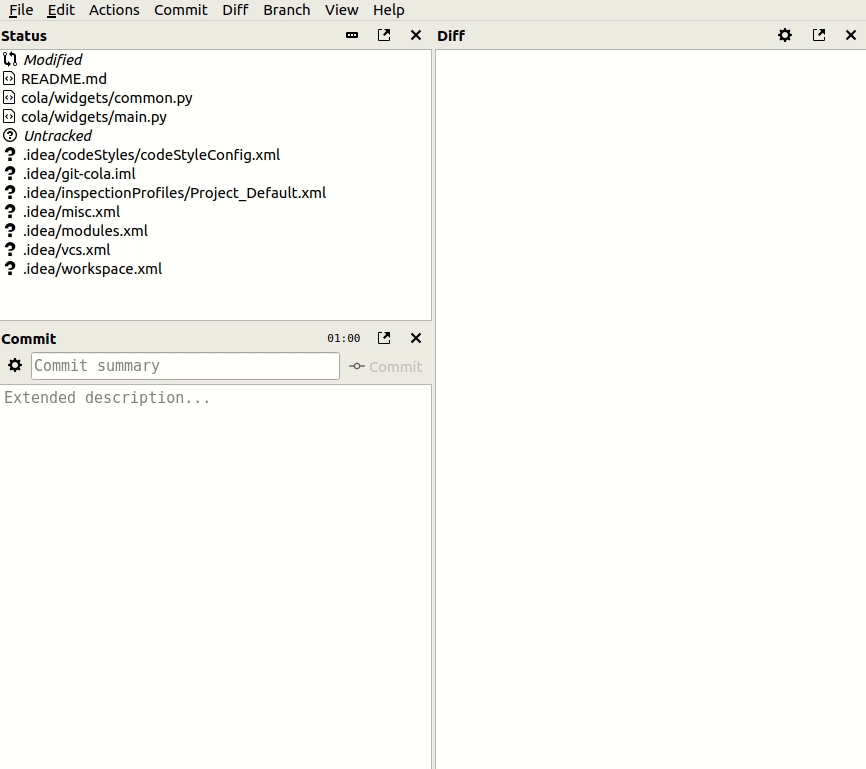 Automatically Select Modified To View Diff While Writing Commit Msg · Issue 771 · Git Cola