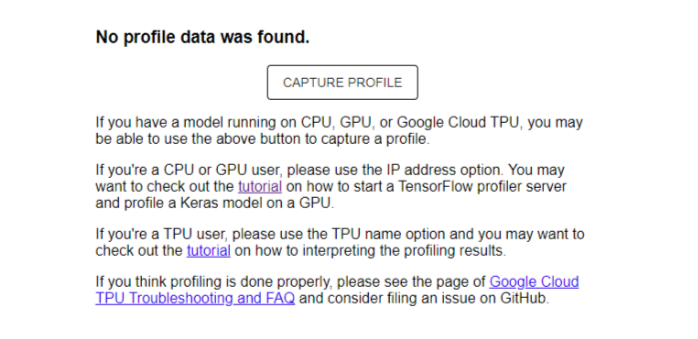 Tensorboard 212 Profiling Data Can Not Be Found If There Is Not Directory Named Plugins