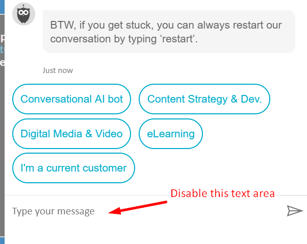 Disable Reply Text Field · Issue #1661 · microsoft/BotFramework-WebChat · GitHub
