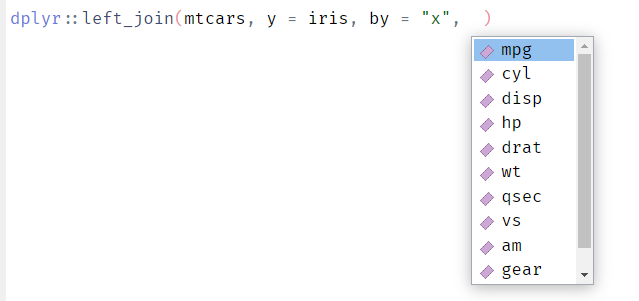Help for ... ellipsis parameter doesn't show and autocomplete for joins doesn't work · Issue ...