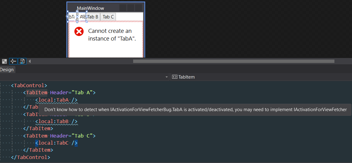 [BUG] WPF XAML designer broken when child control supports activation · Issue #1960 · reactiveui ...