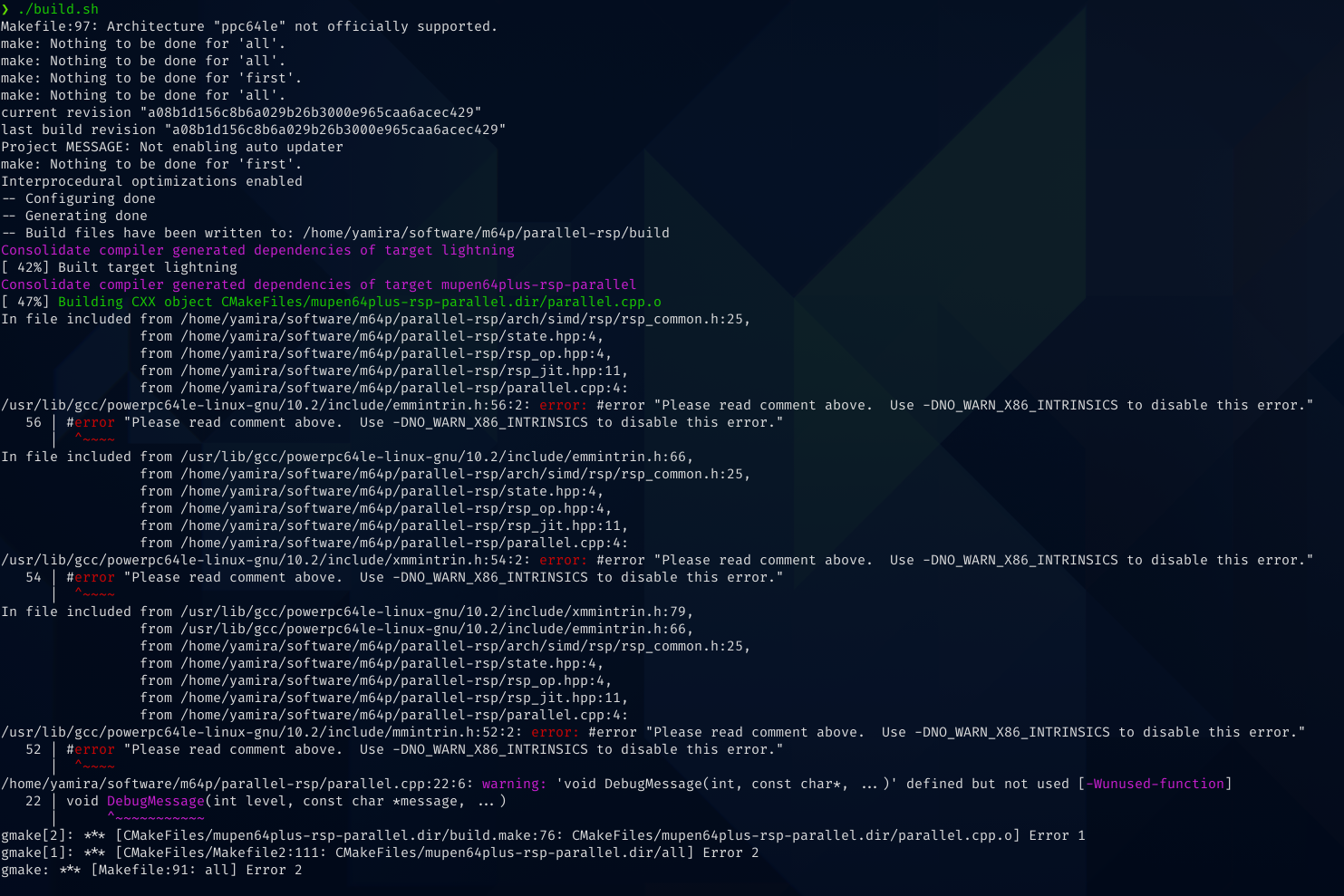 m64p does not build on ppc64le · Issue #194 · simple64/simple64 · GitHub