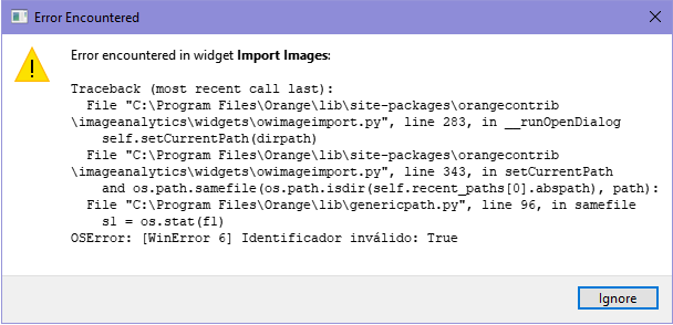 Import Images widget - fails to load new set of images · Issue #129 · biolab/orange3 ...