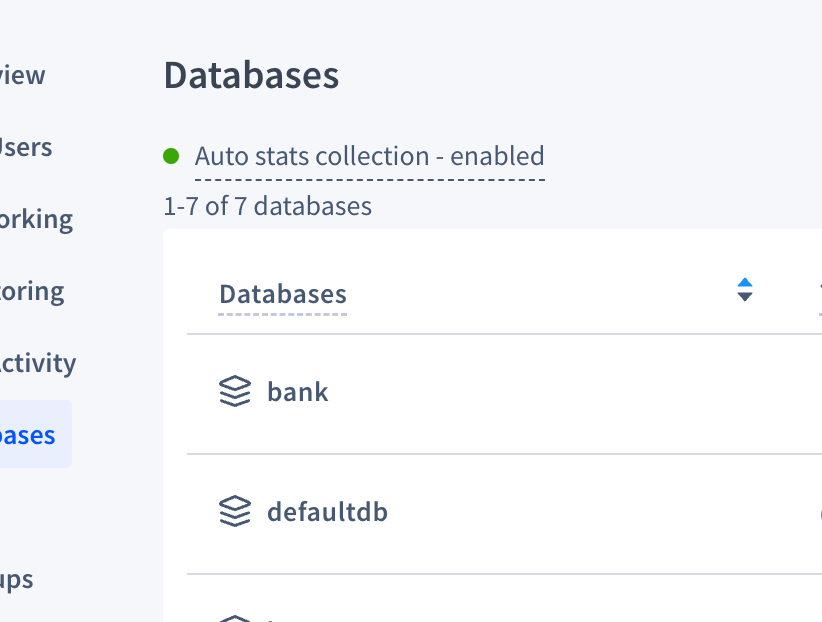 Database pages - UX improvements · Issue #85237 · cockroachdb/cockroach · GitHub
