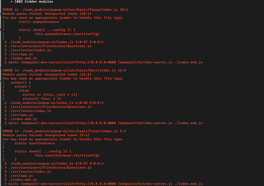 I can't run my web project because dependency (You may need an ...