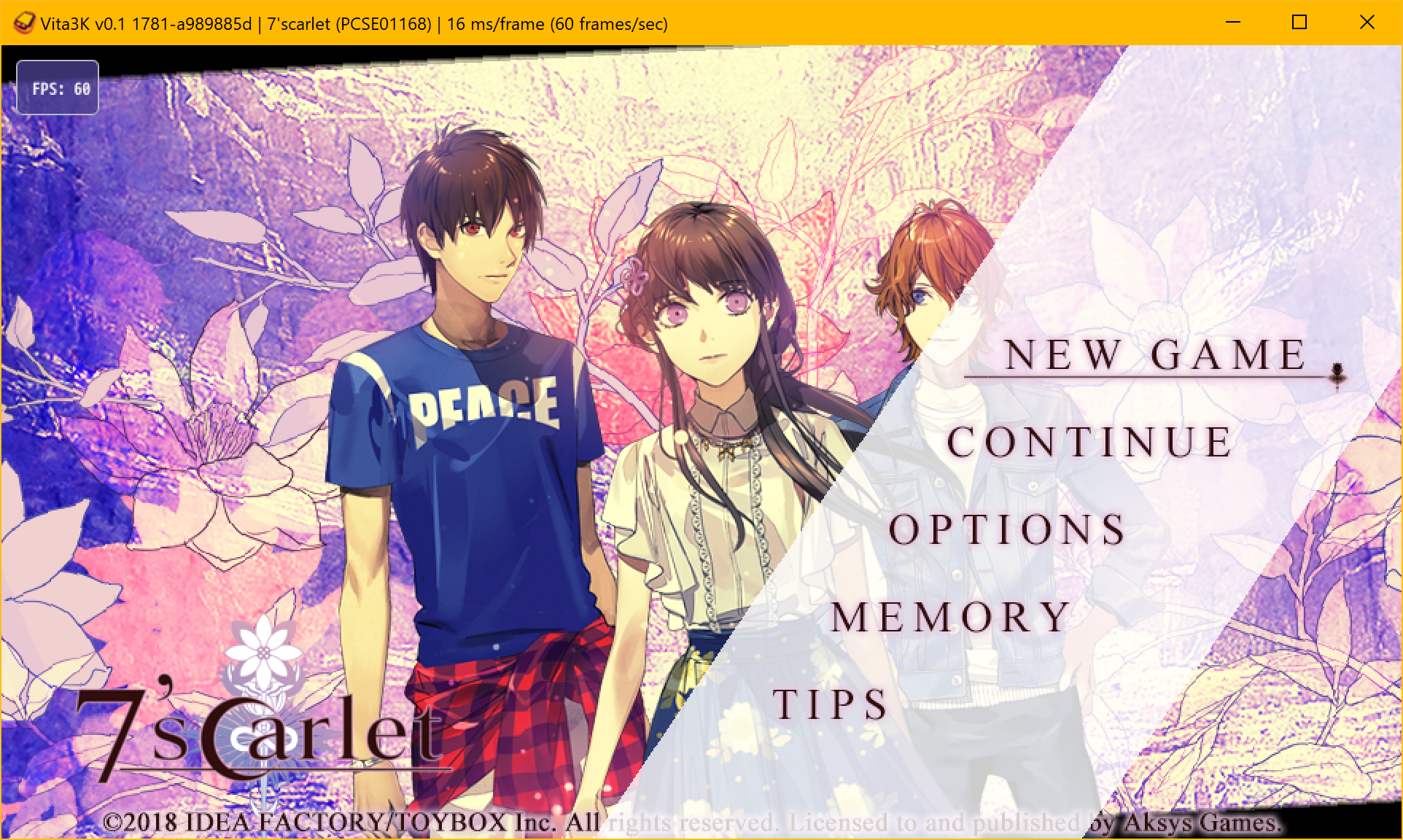 7'scarlet [PCSE01168] · Issue #426 · Vita3K/compatibility · GitHub