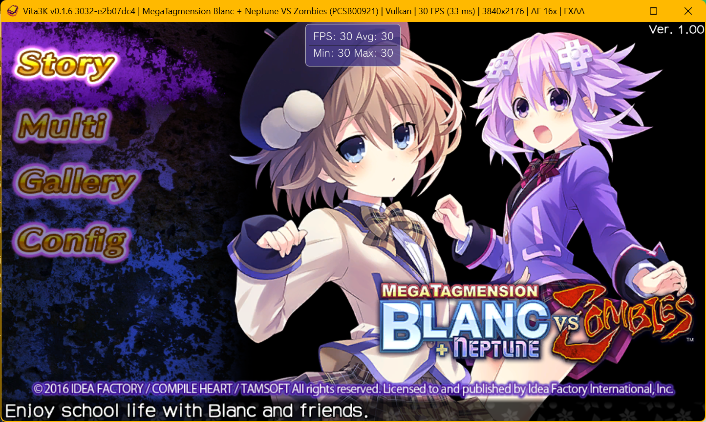 MegaTagmension Blanc Neptune VS Zombies [PCSB00921] · Issue #1308 · Vita3K/compatibility · GitHub