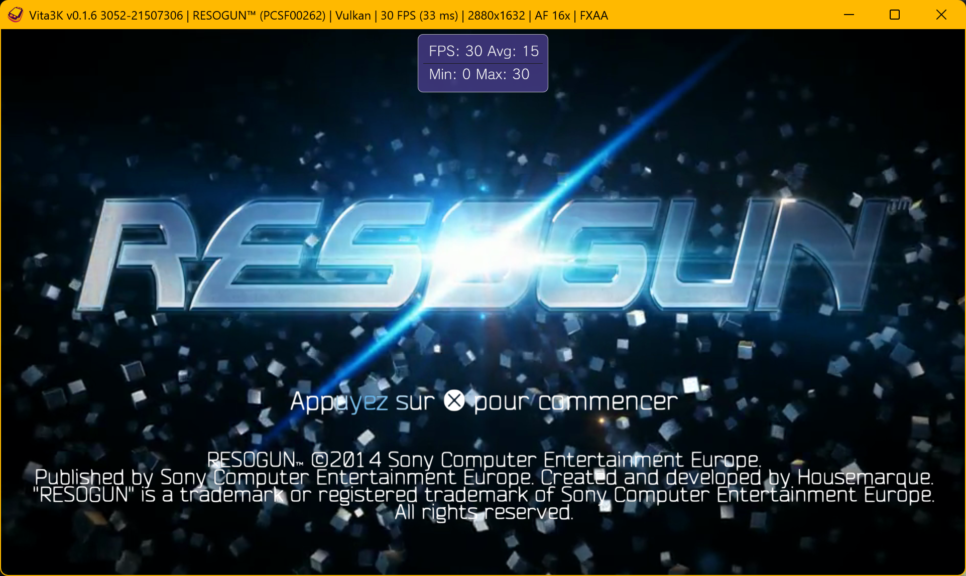 RESOGUN™ [PCSF00262] · Issue #1358 · Vita3K/compatibility · GitHub