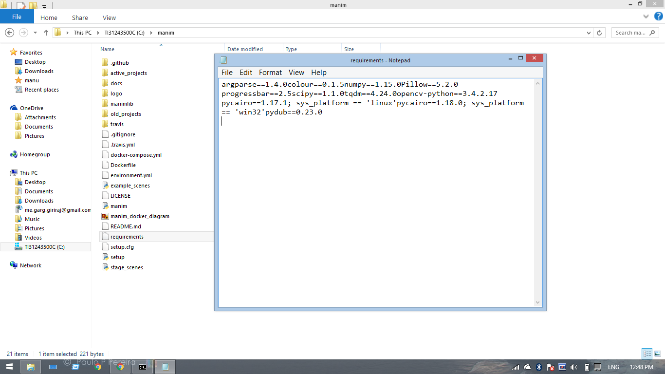 WHICH TEXT TO DELETE FROM requirements.txt ? · Issue #619 · 3b1b/manim · GitHub