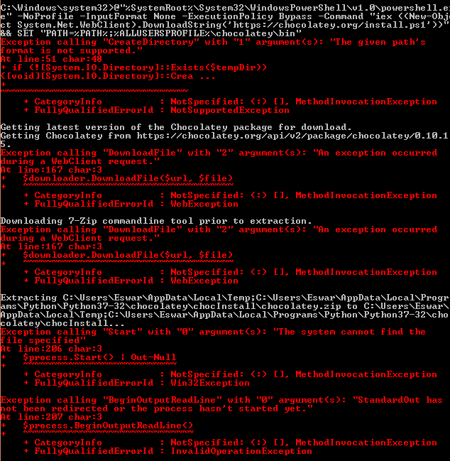 unable to install choclatey by using cmd prompt · Issue #553 · QT-DevOps/DevOpsIssues · GitHub
